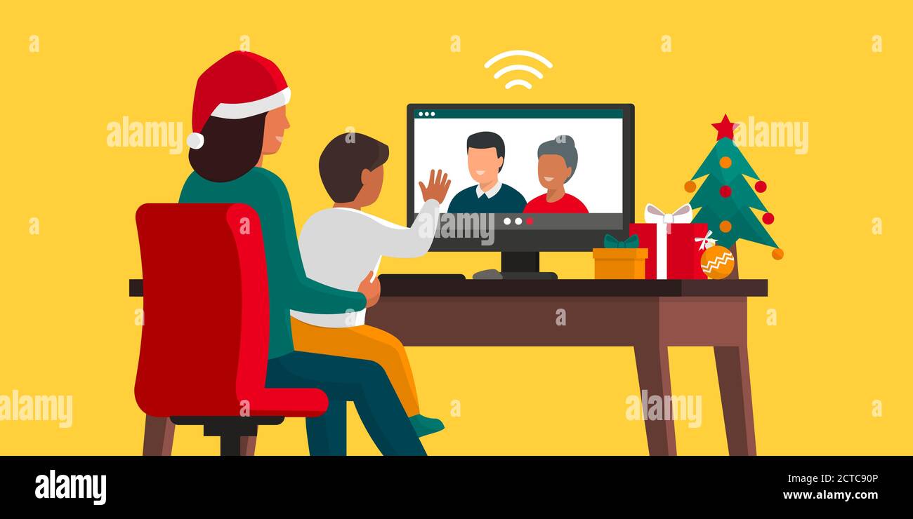 Videocall mother Stock Vector Images - Alamy