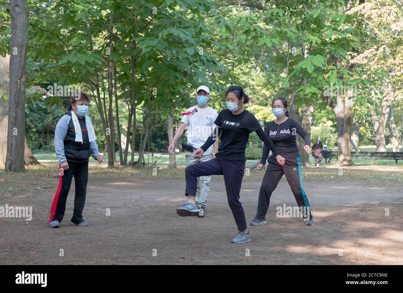 4 Chinese American New Yorkers play Jianzi, a game where the object is ...