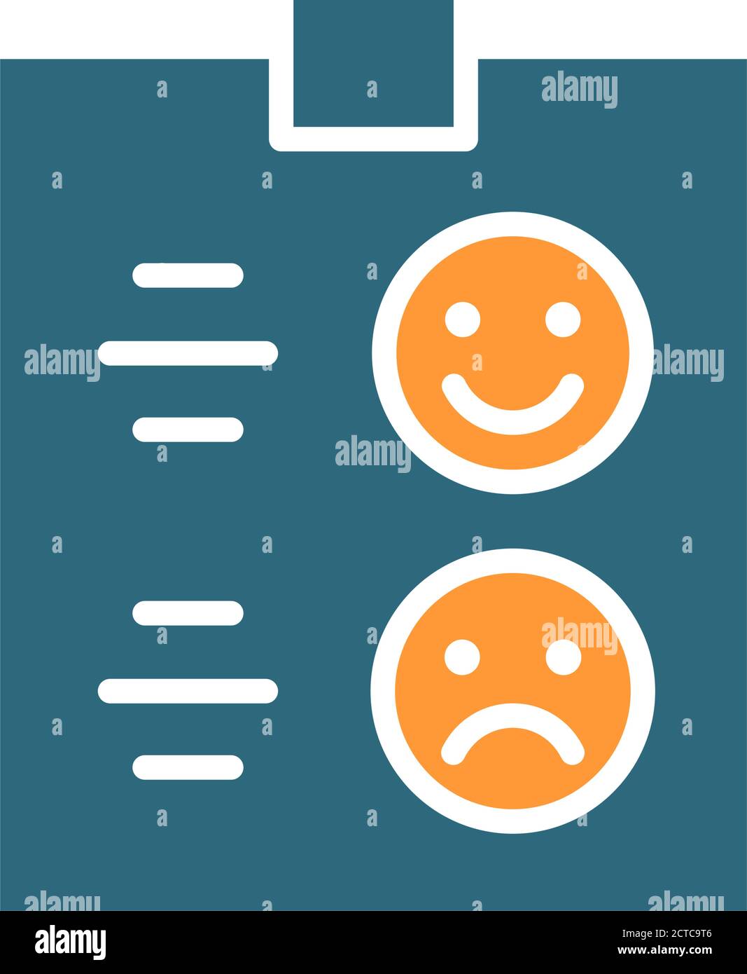 Questionnaire for evaluating service colored icon. Tablet with paper ...