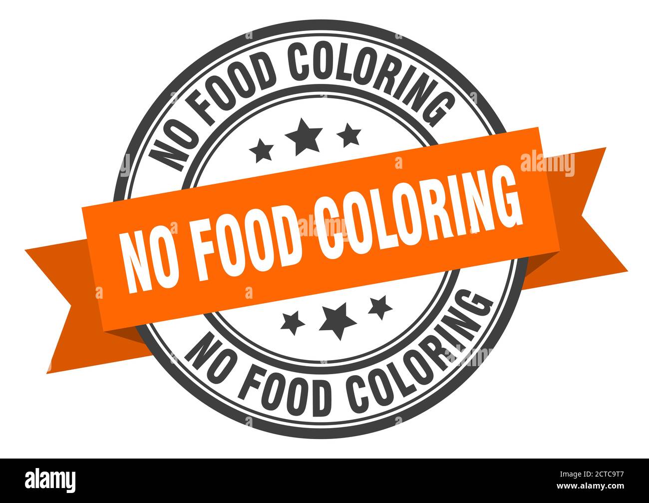 no food coloring label sign. round stamp. ribbon. band Stock Vector ...