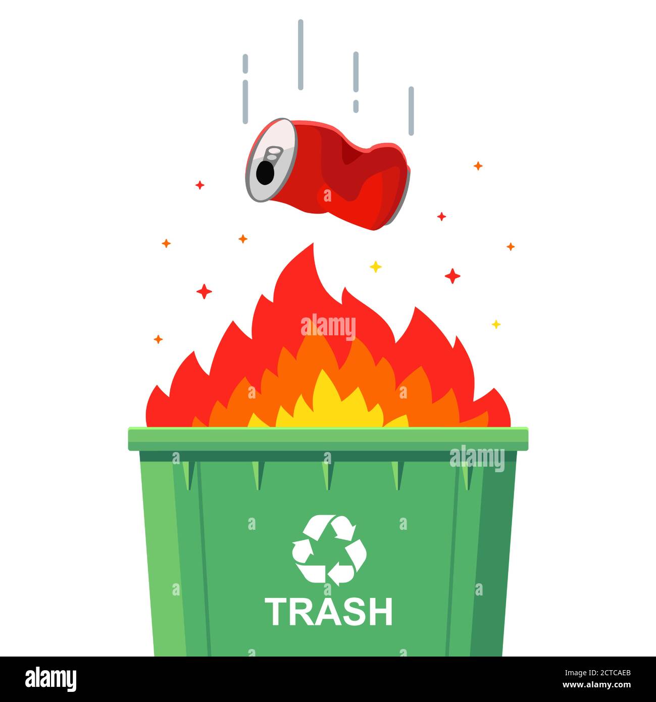 Burning containers Stock Vector Images - Alamy