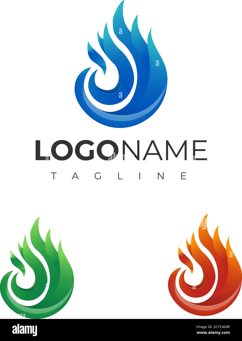 Abstract Flame Logo Template With Multiple Color Stock Vector Image ...