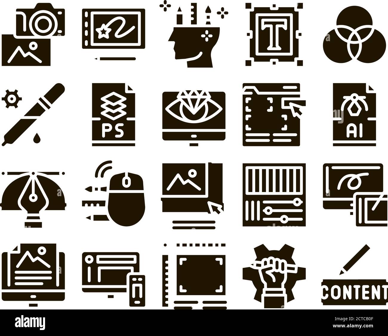 Graphic Design And Creativity Icons Set Vector Stock Vector Image & Art ...