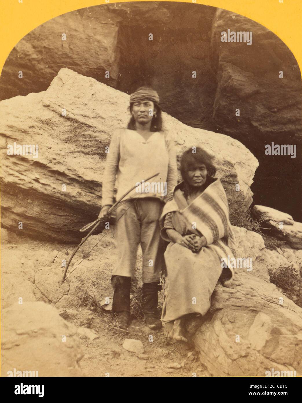 Navajo brave and his mother., Geographical Surveys West of the 100th ...