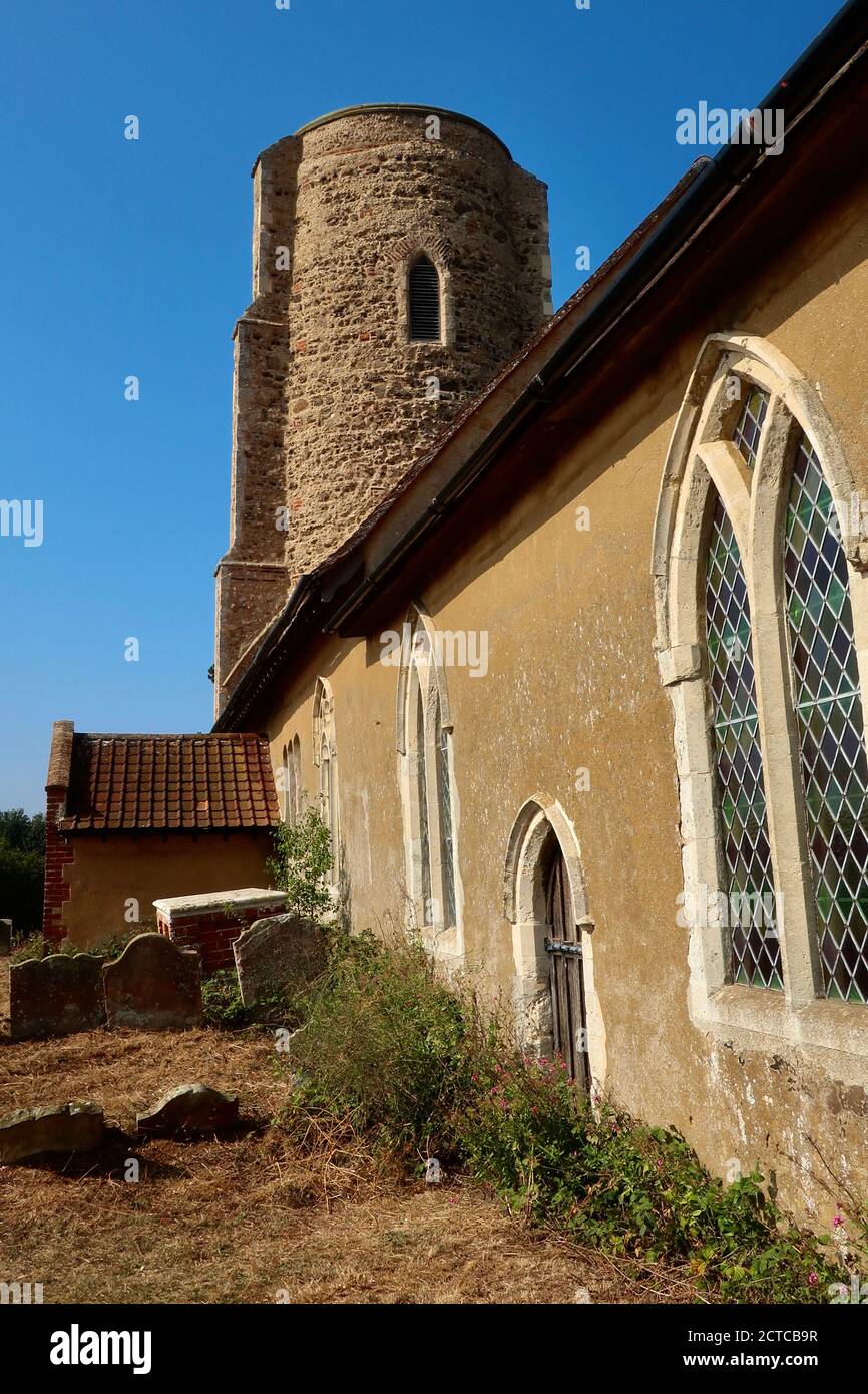 Ramsholt, Suffolk, UK - 22 September 2020: All Saints round tower ...
