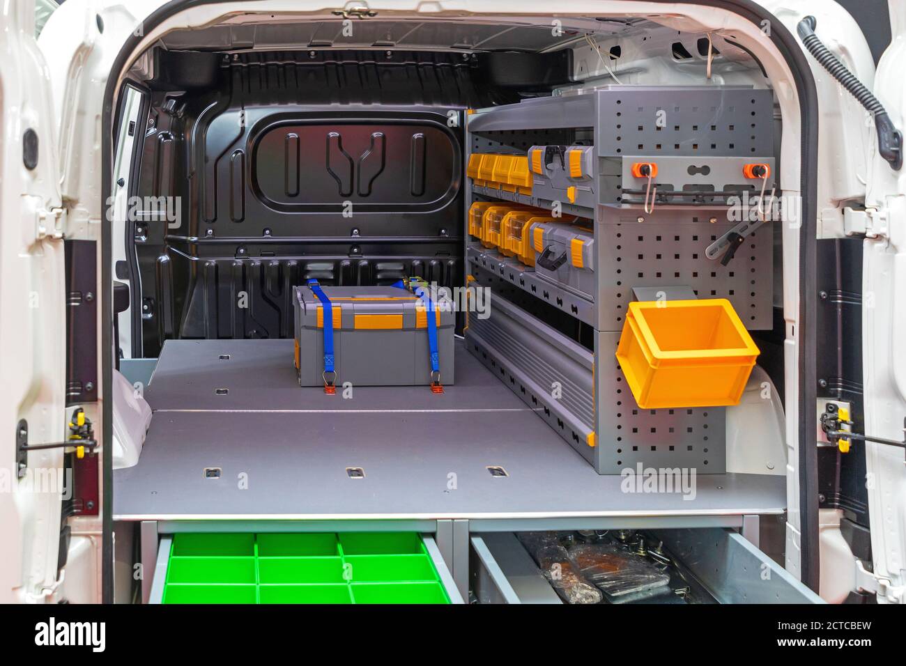 Tools and Equipment Mobile Workshop in Mini Van Stock Photo - Alamy