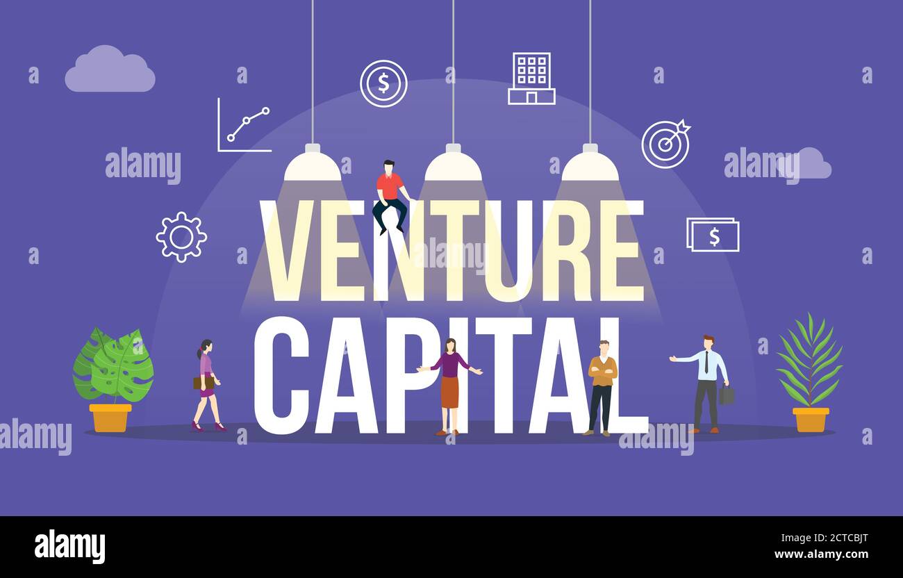 venture capital vc concept with people and big text word and related ...