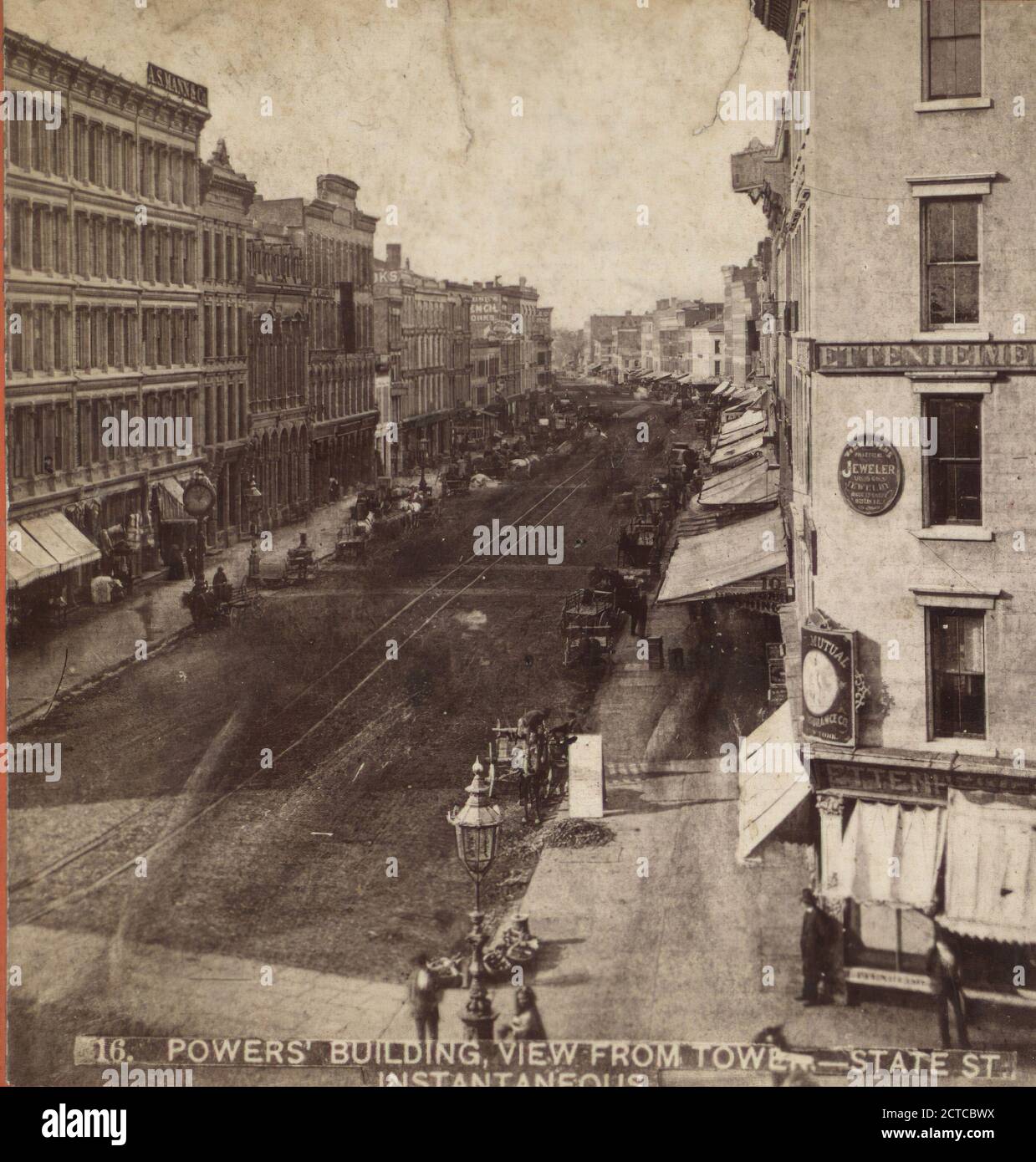 Powers' Building, view from Tower - State St., Union View Co., 1885 ...