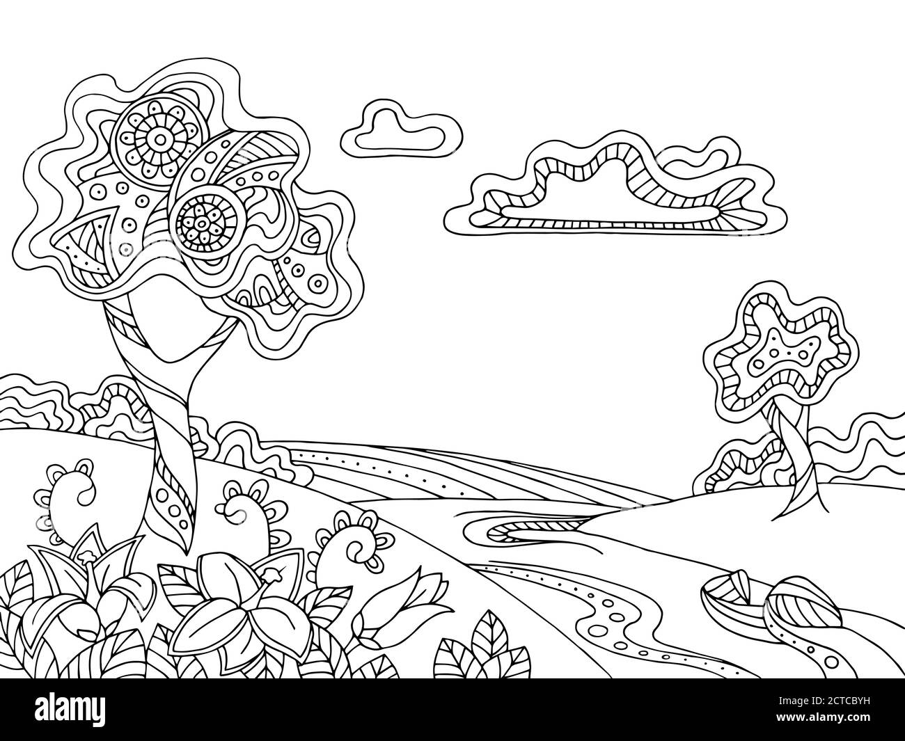 Abstract landscape illustration hi-res stock photography and images - Alamy