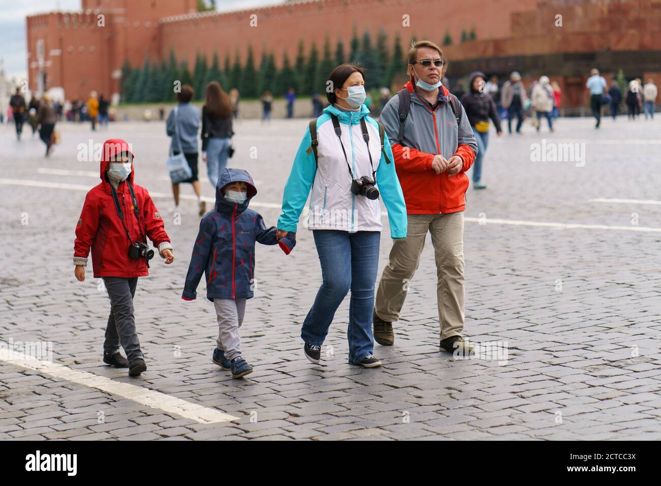 Moscow, Russia - September 11, 2020: People walking at the Red Square ...