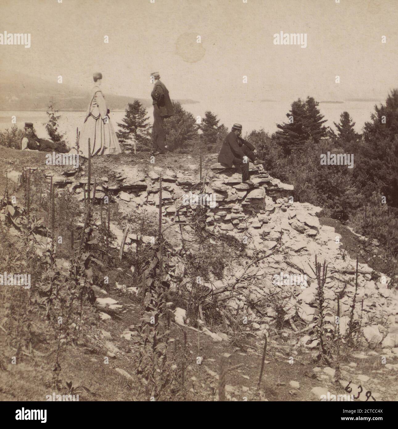 View from parapet of old Fort George., New York (State), George, Lake ...