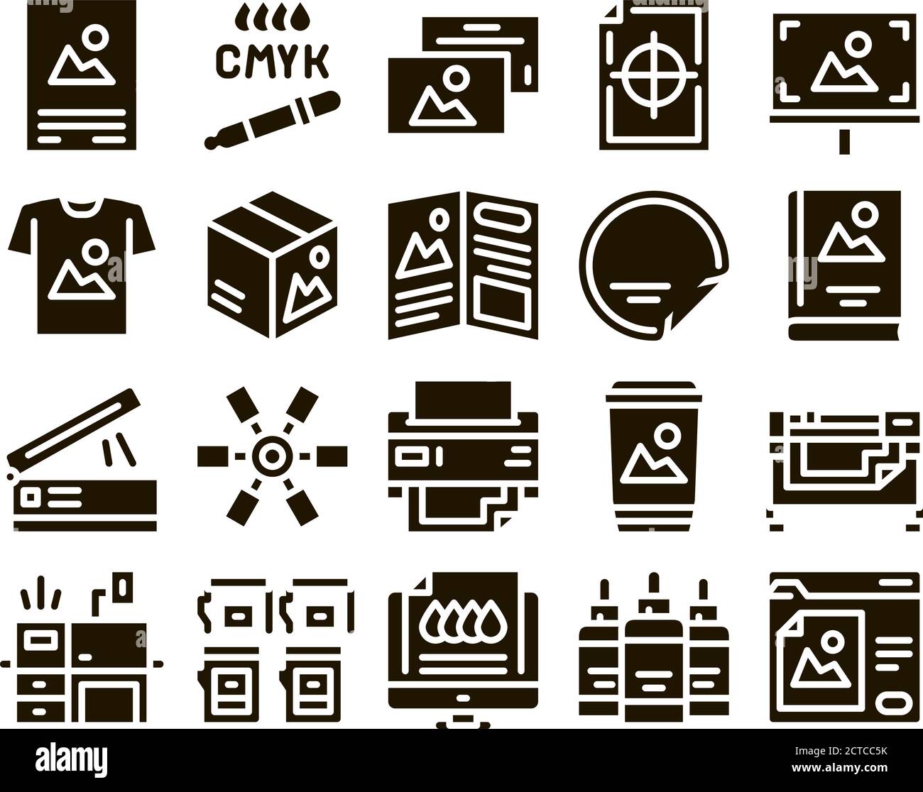 Polygraphy Printing Service Icons Set Vector Stock Vector Image & Art - Alamy