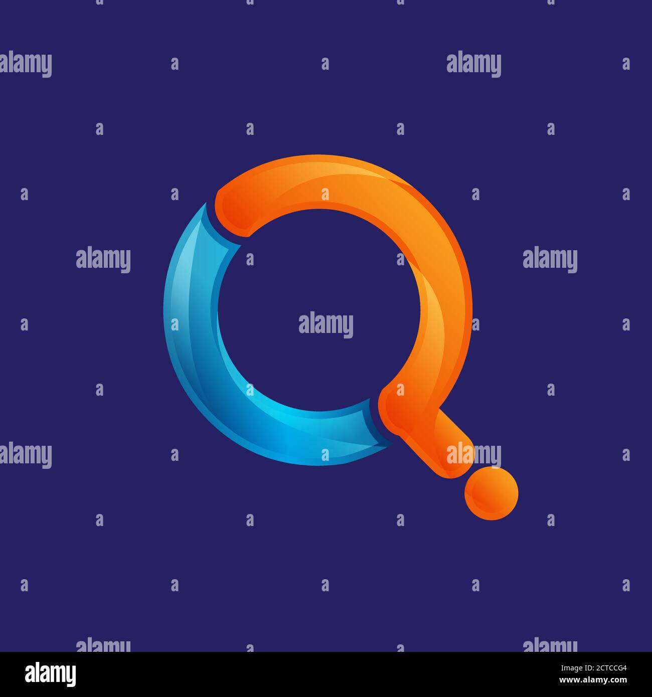 custom letter Q logo that contain a textured on the letter modern style ...