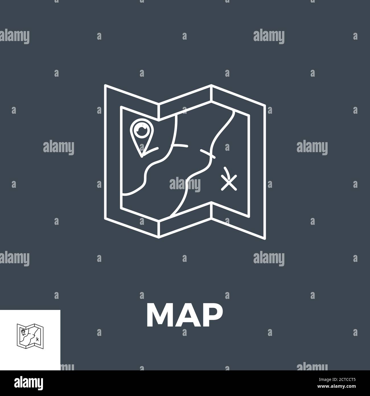 Map line icon location Stock Vector Images - Alamy