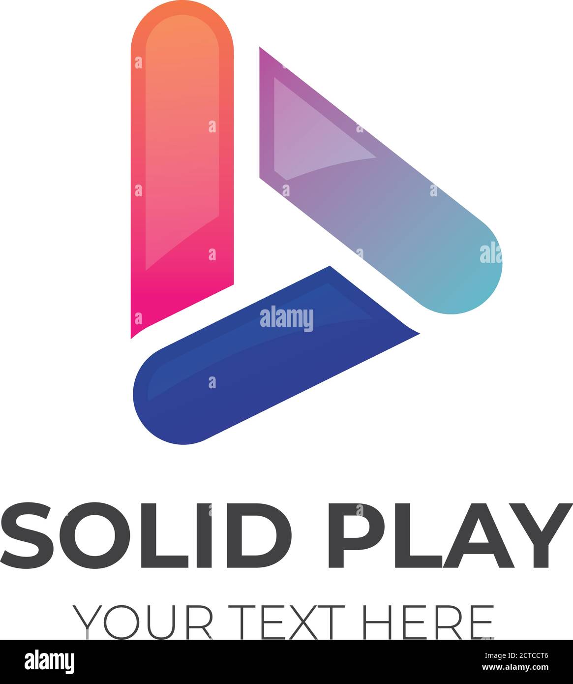 Abstract Play Icon Logo Design Template Stock Vector Image & Art - Alamy