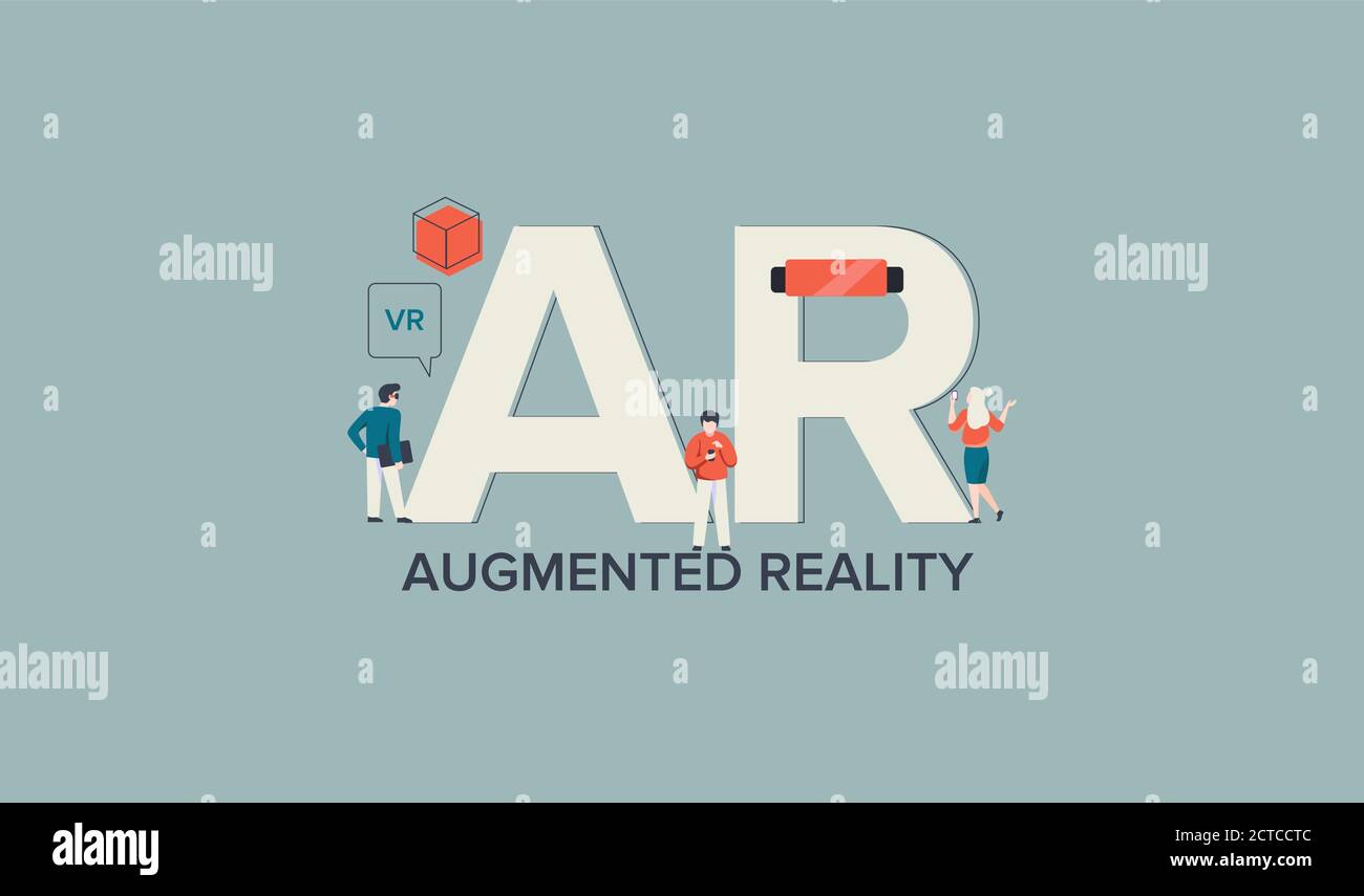 AR augmented virtual reality. Modern digital technology visual ...