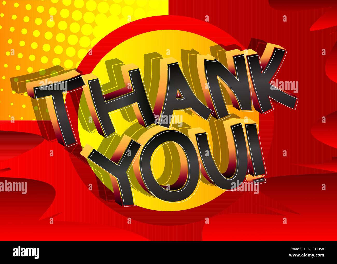 Thank You Comic book style cartoon words on abstract comics background ...