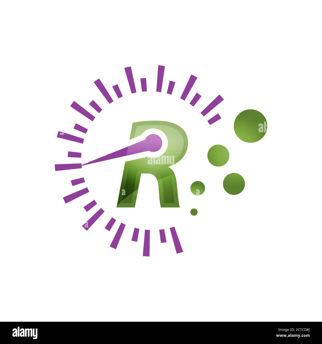 combination circle R initial Letter logo design modern tech symbol icon ...