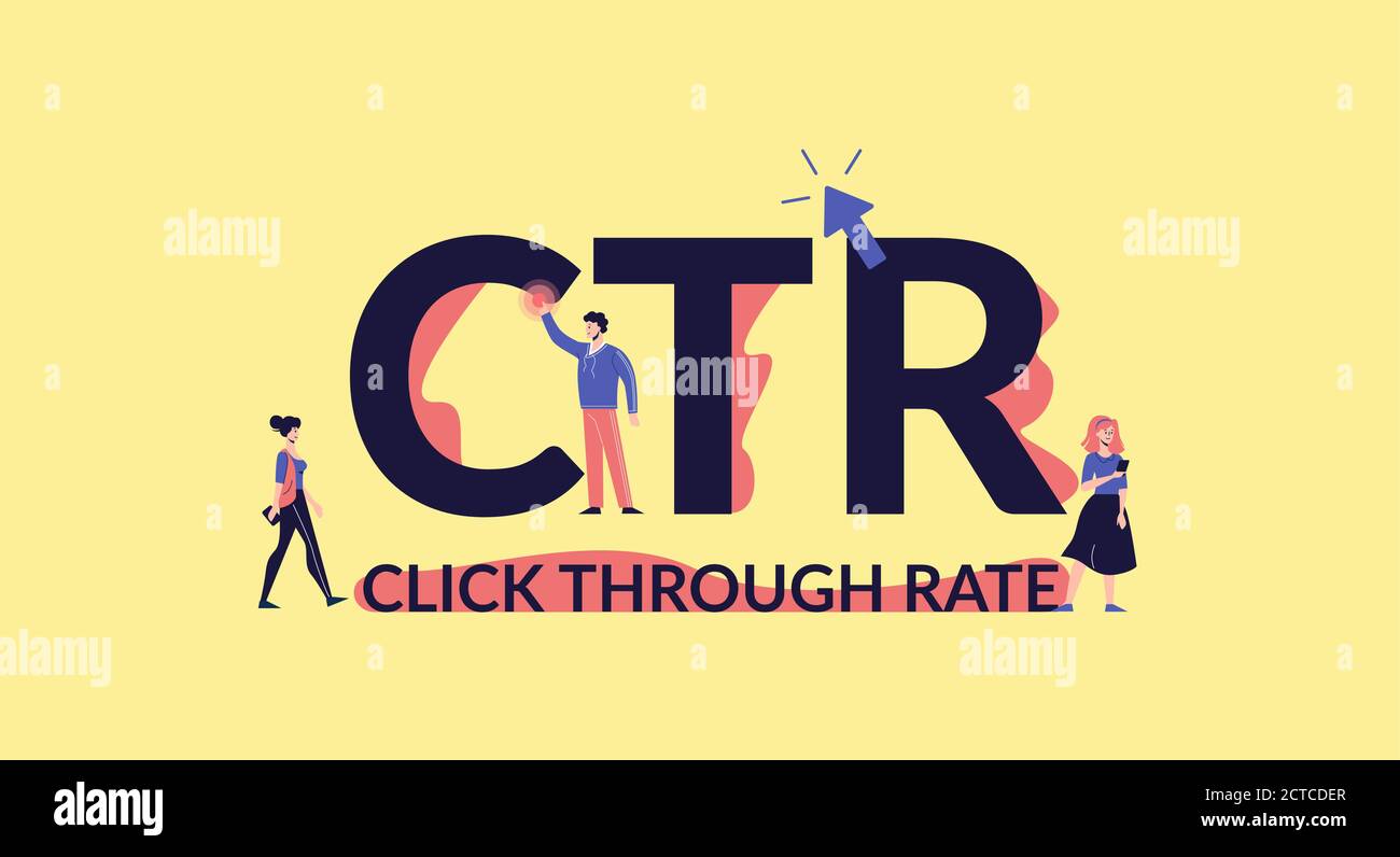 CTR click through rate. Online marketing traffic with sales of business ...
