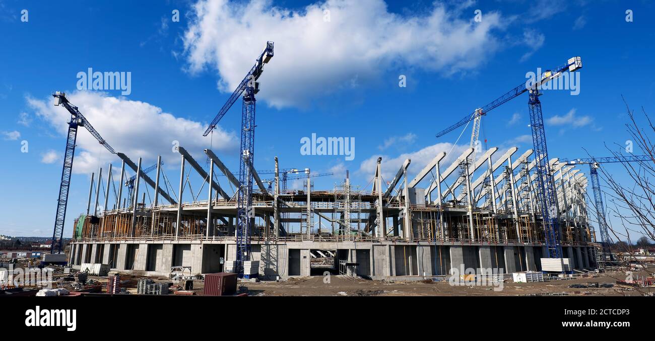 Building site of the Baltic Arena, football stadium - Gdansk, Poland ...