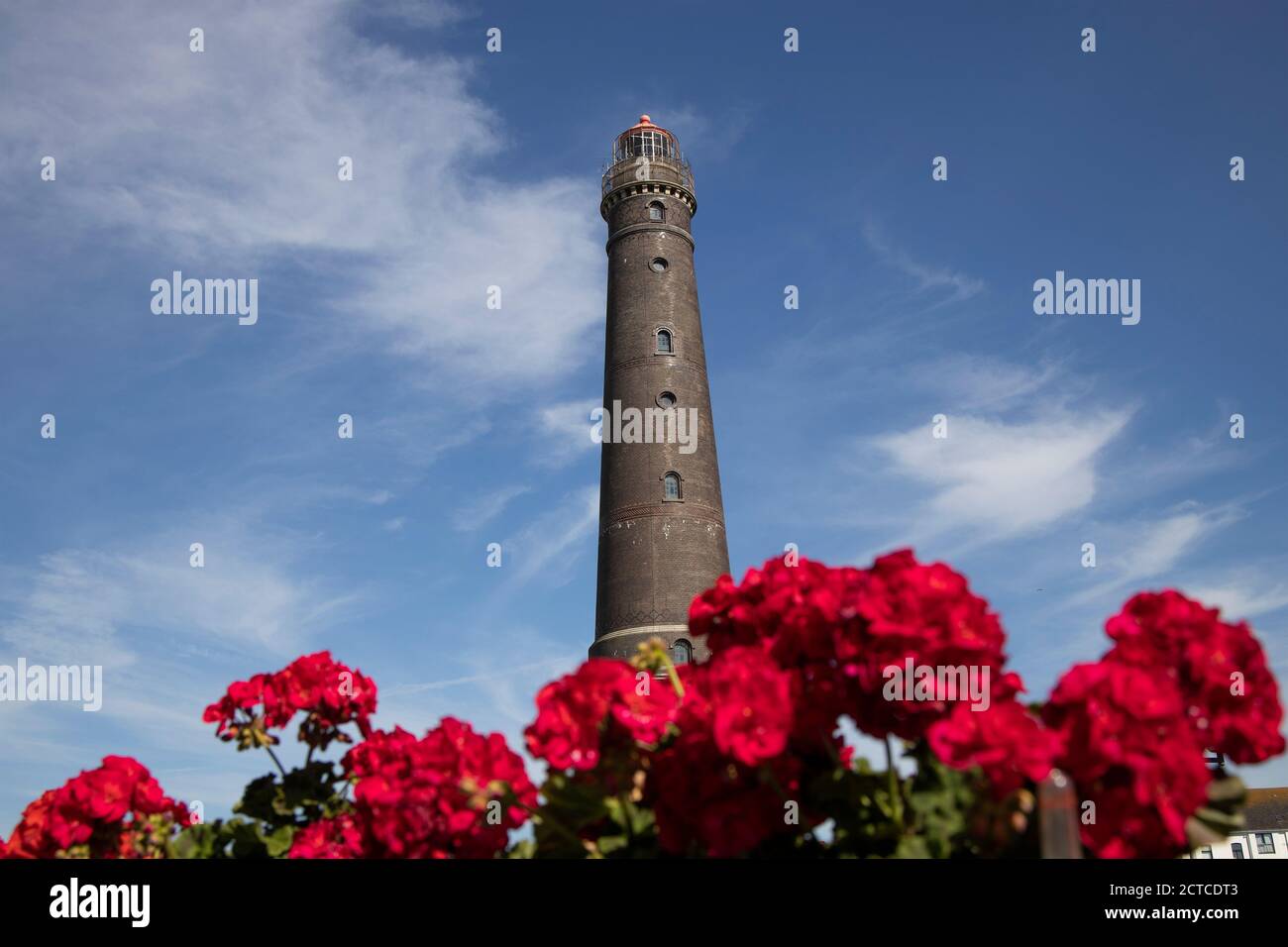 New lighthouse of Borkum Island,East Frisian Island, Lower Saxony ...