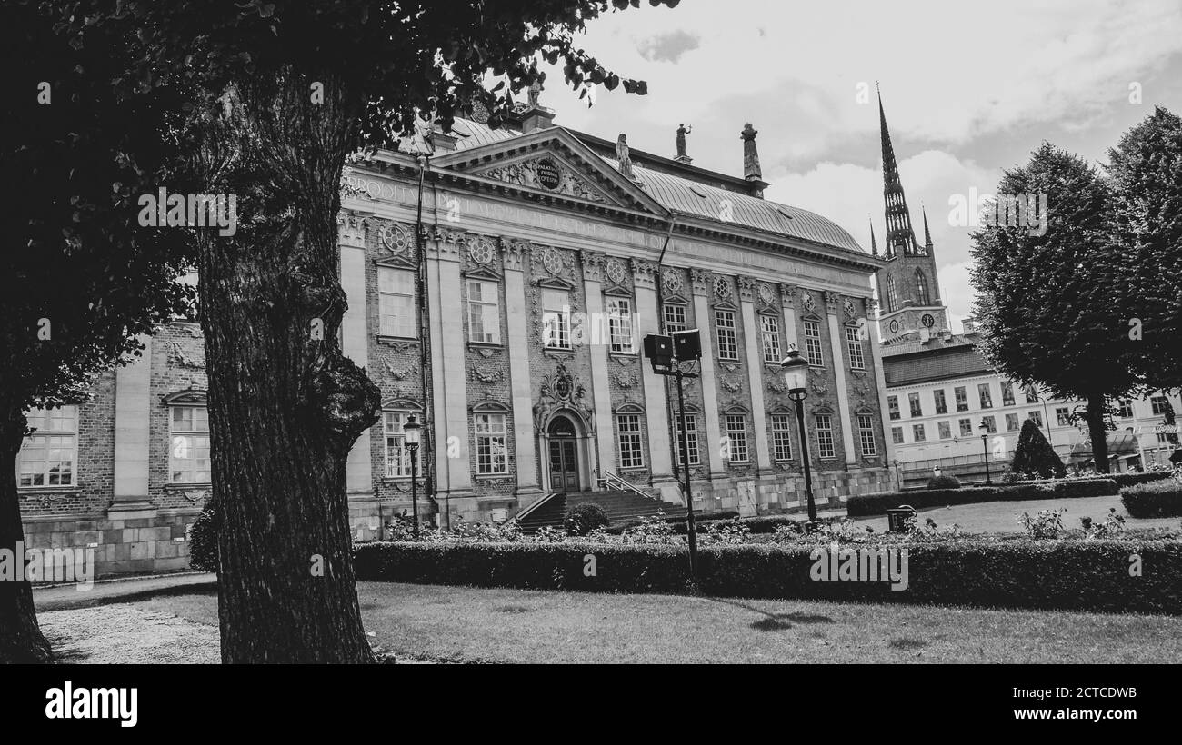 The House of Nobility / Riddarhuset of Stockholm with the statue of ...