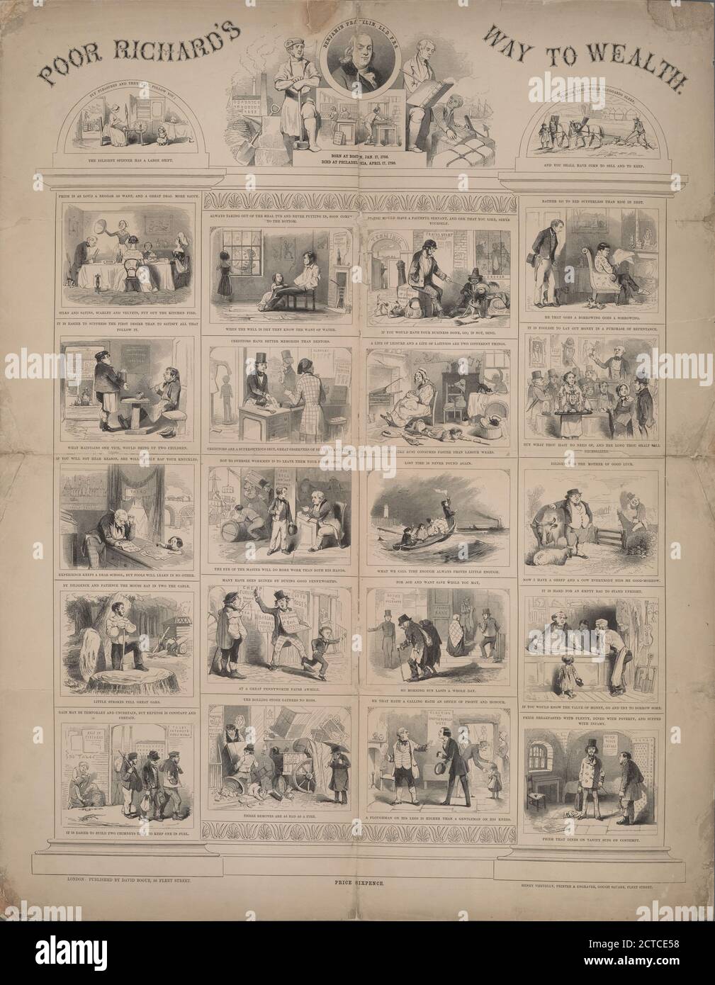 Poor Richard's Way to wealth, still image, Broadsides, 1840 - 1849 ...