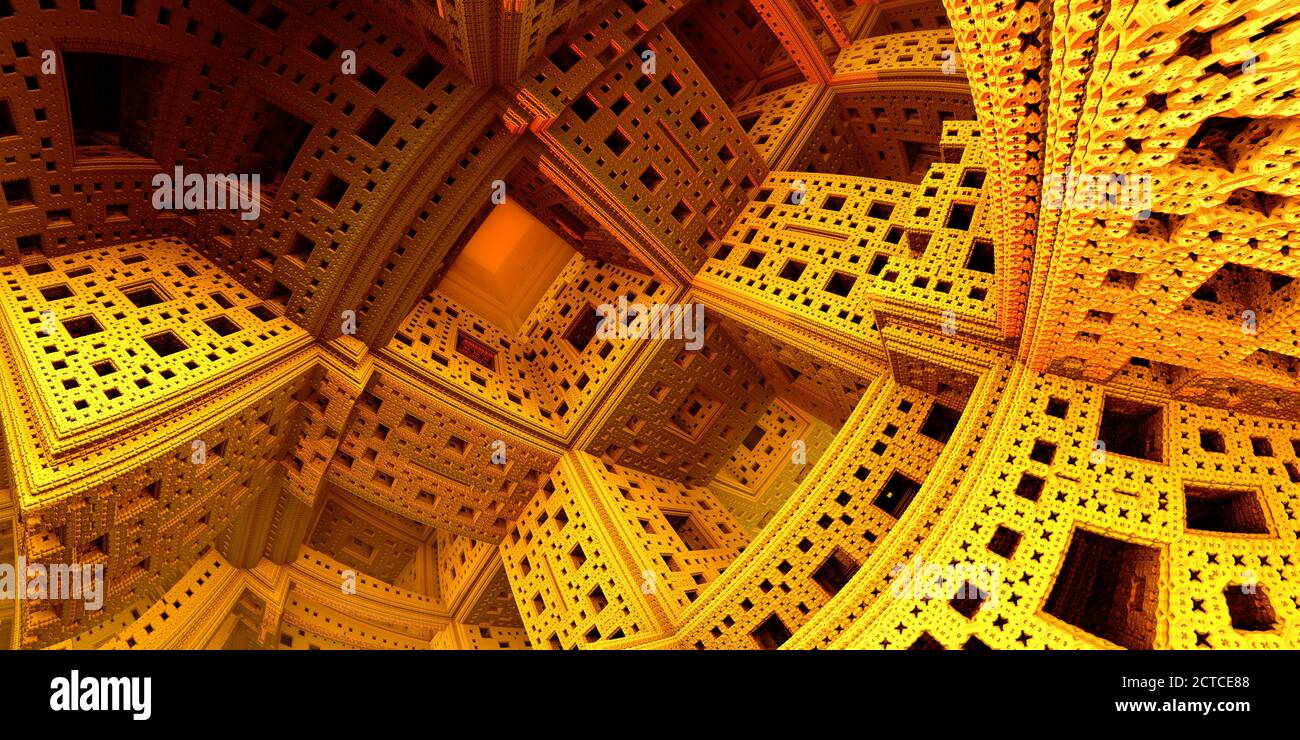 Abstract background, fantastic 3D gold structures, fractal design Stock ...