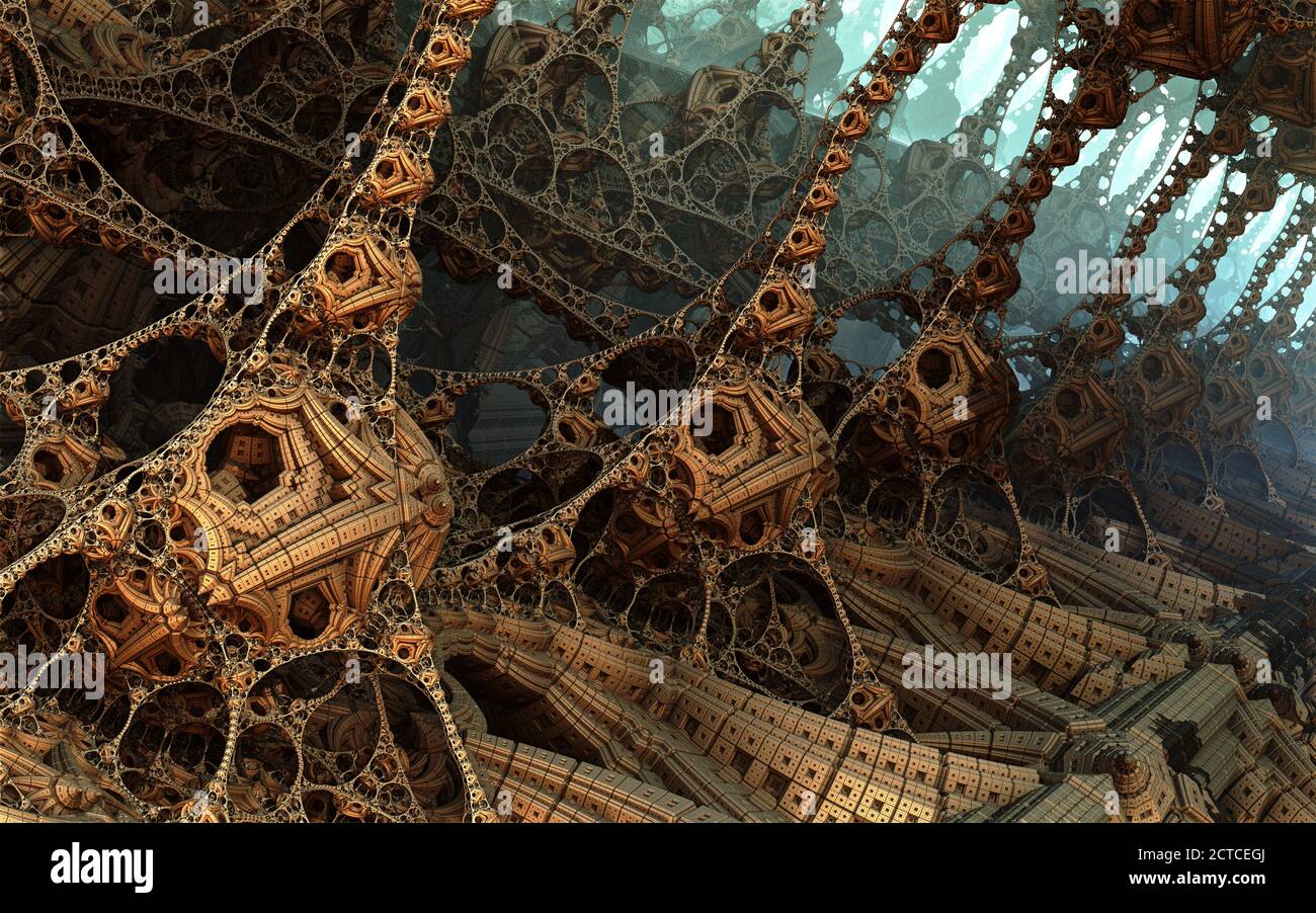 Abstract background, fantastic 3D structures, fictional sci fi ...