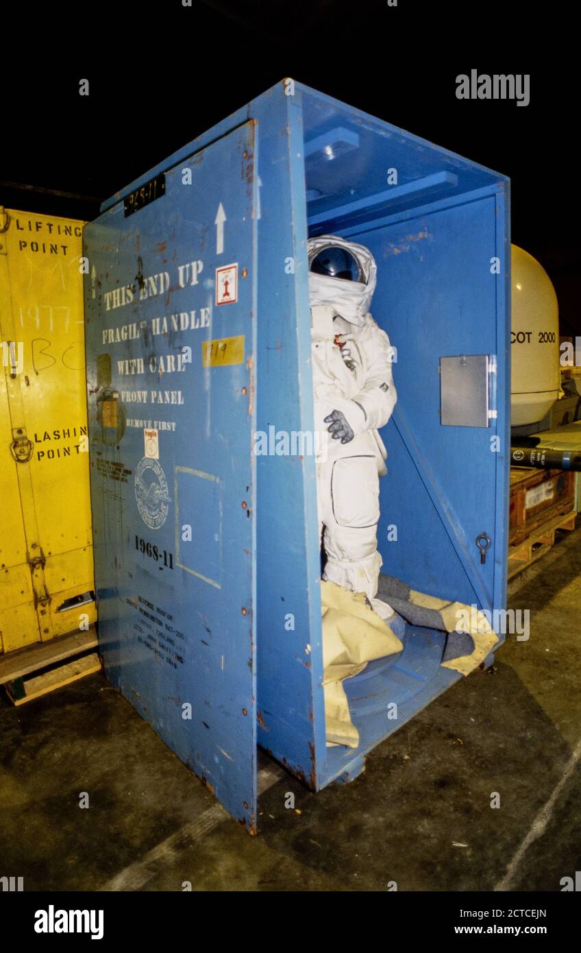 Buzz Aldrin’s spare space suit in a packing crate. London’s Science ...