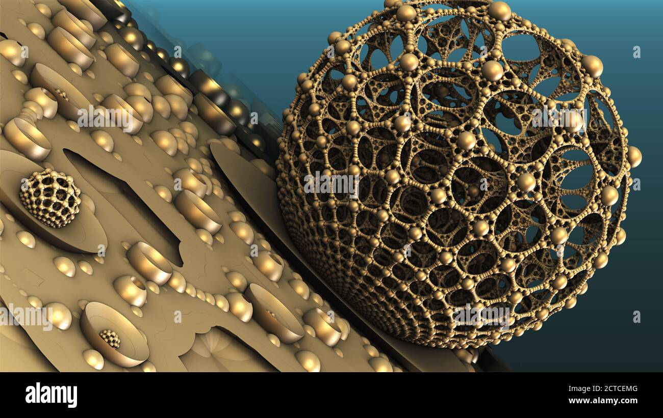 Abstract background, fantastic 3D gold spheres Stock Photo - Alamy