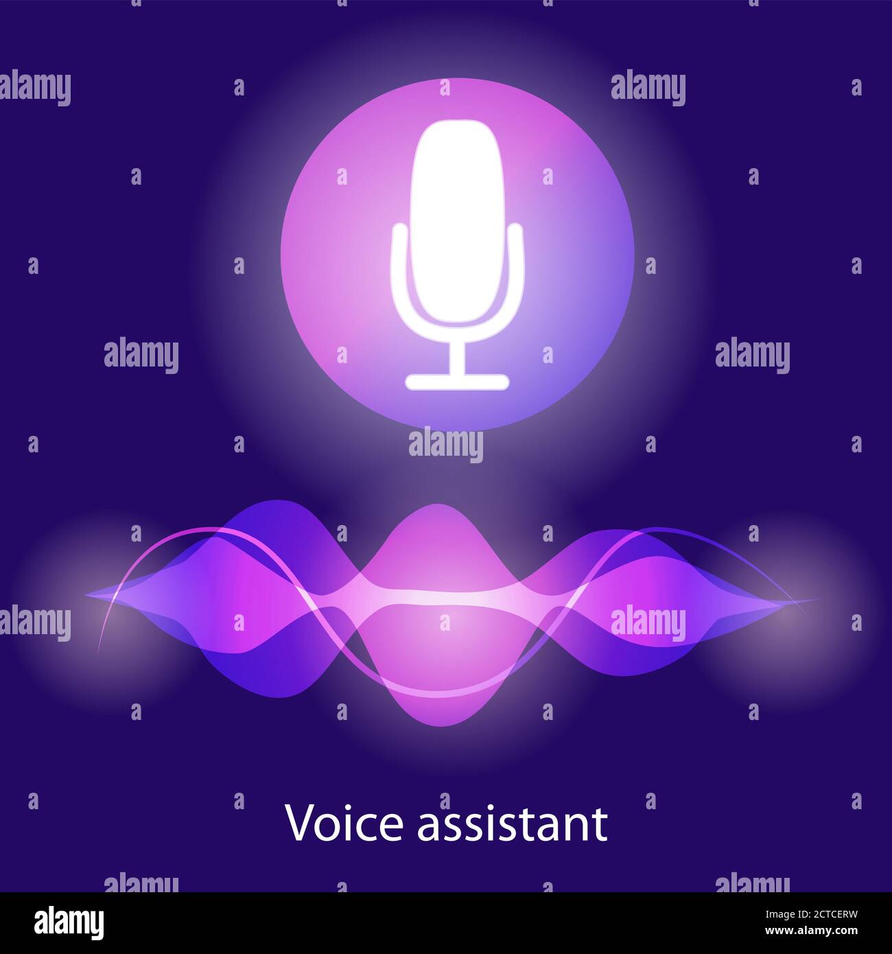 Personal assistant and voice recognition concept flat illustration of ...