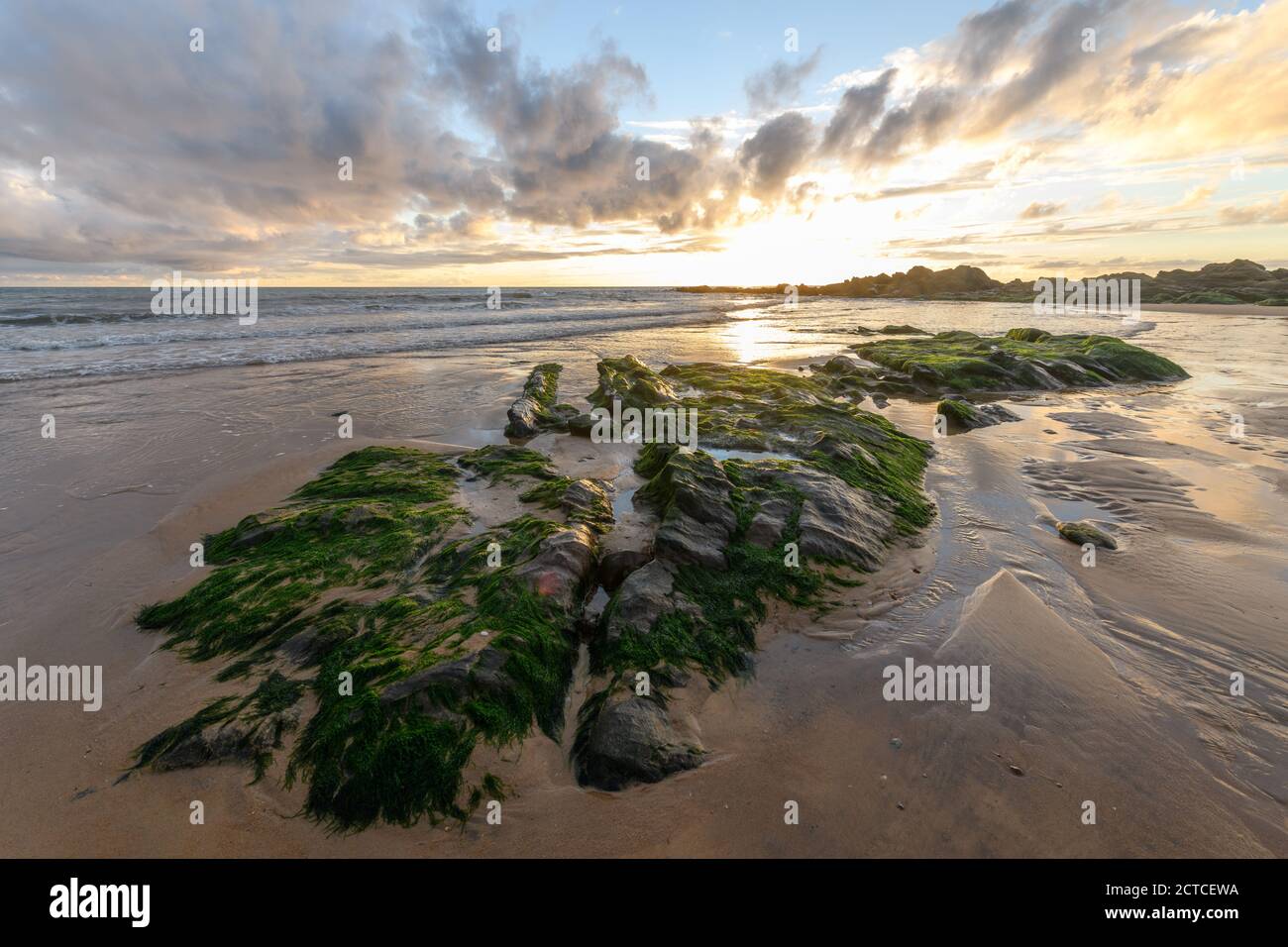 Beautiful sunset at the atlantic coast in France Stock Photo - Alamy