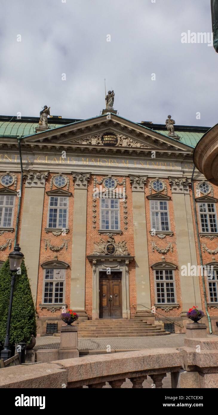 The House of Nobility / Riddarhuset of Stockholm with the statue of ...