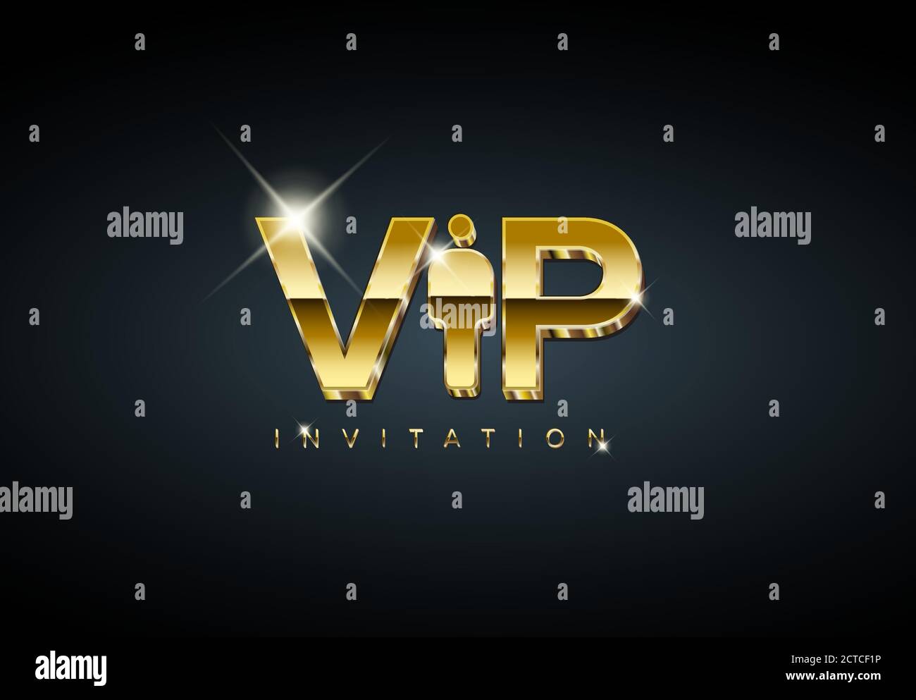Vector VIP club membership invitation template - golden premium version ...