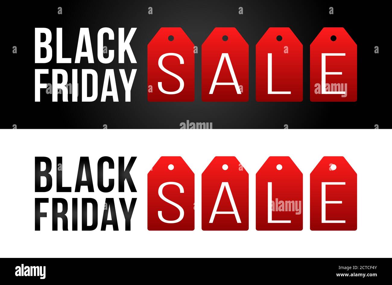 Black Friday sale promotional marketing banner or poster with red tags ...