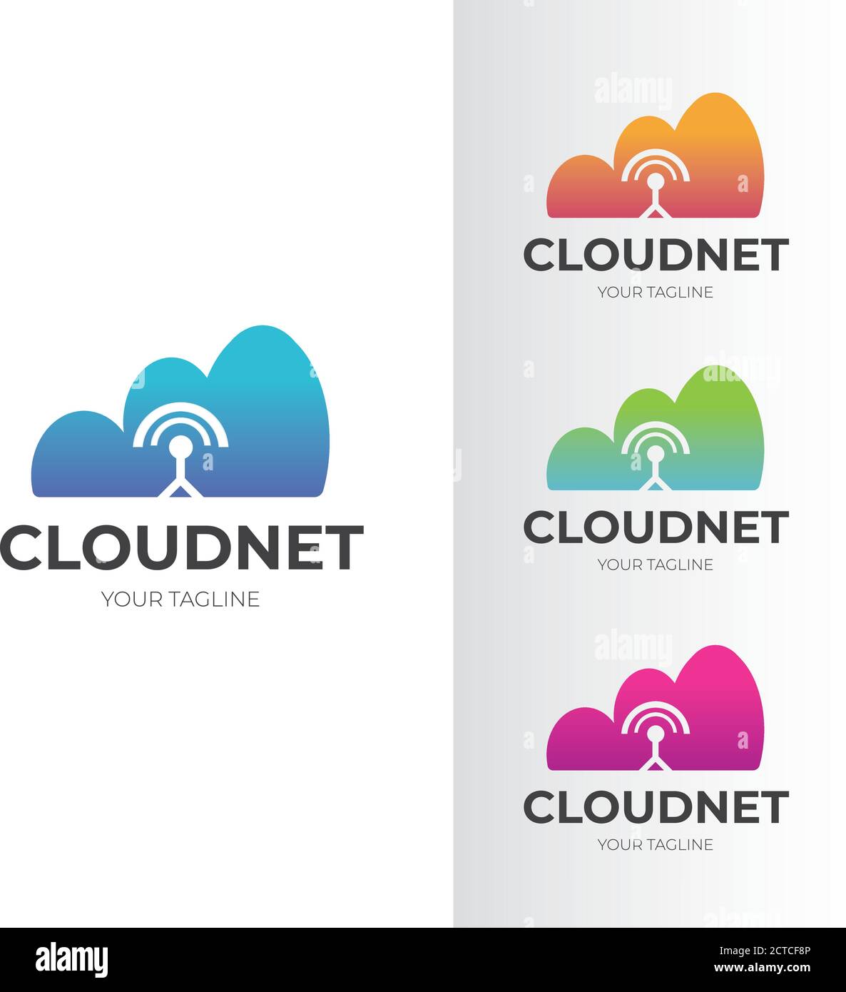 Cloud tech abstract logo template vector shape, network icon symbol ...