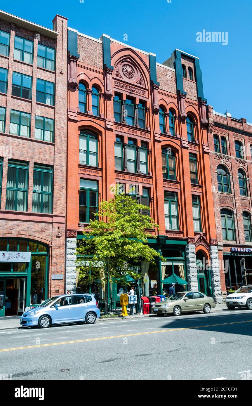 Scene from 1st Avenue near Battery Street in Belltown, Seattle ...