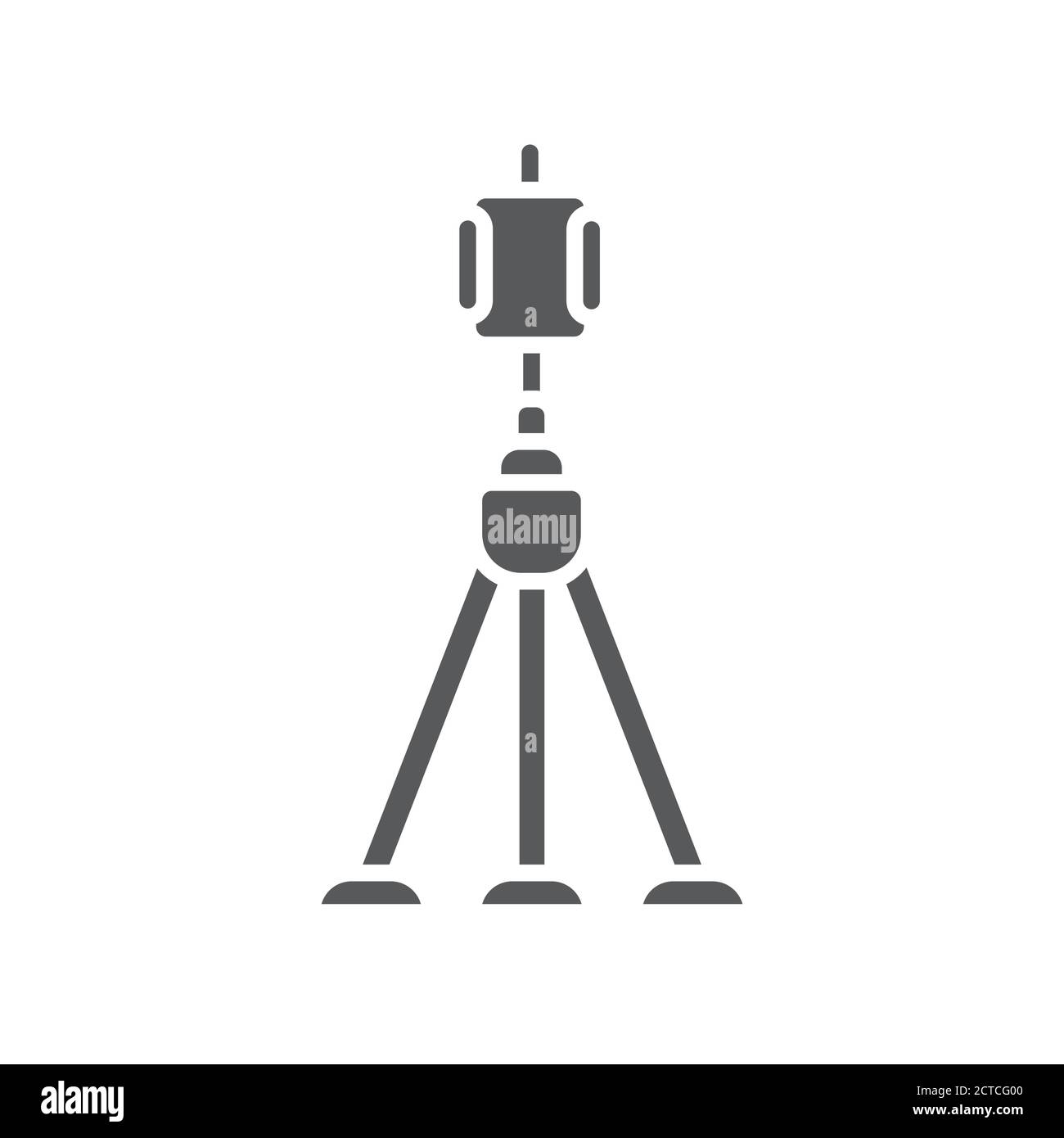 Tripod black glyph icon. Action camera stand concept. Photographer tool ...
