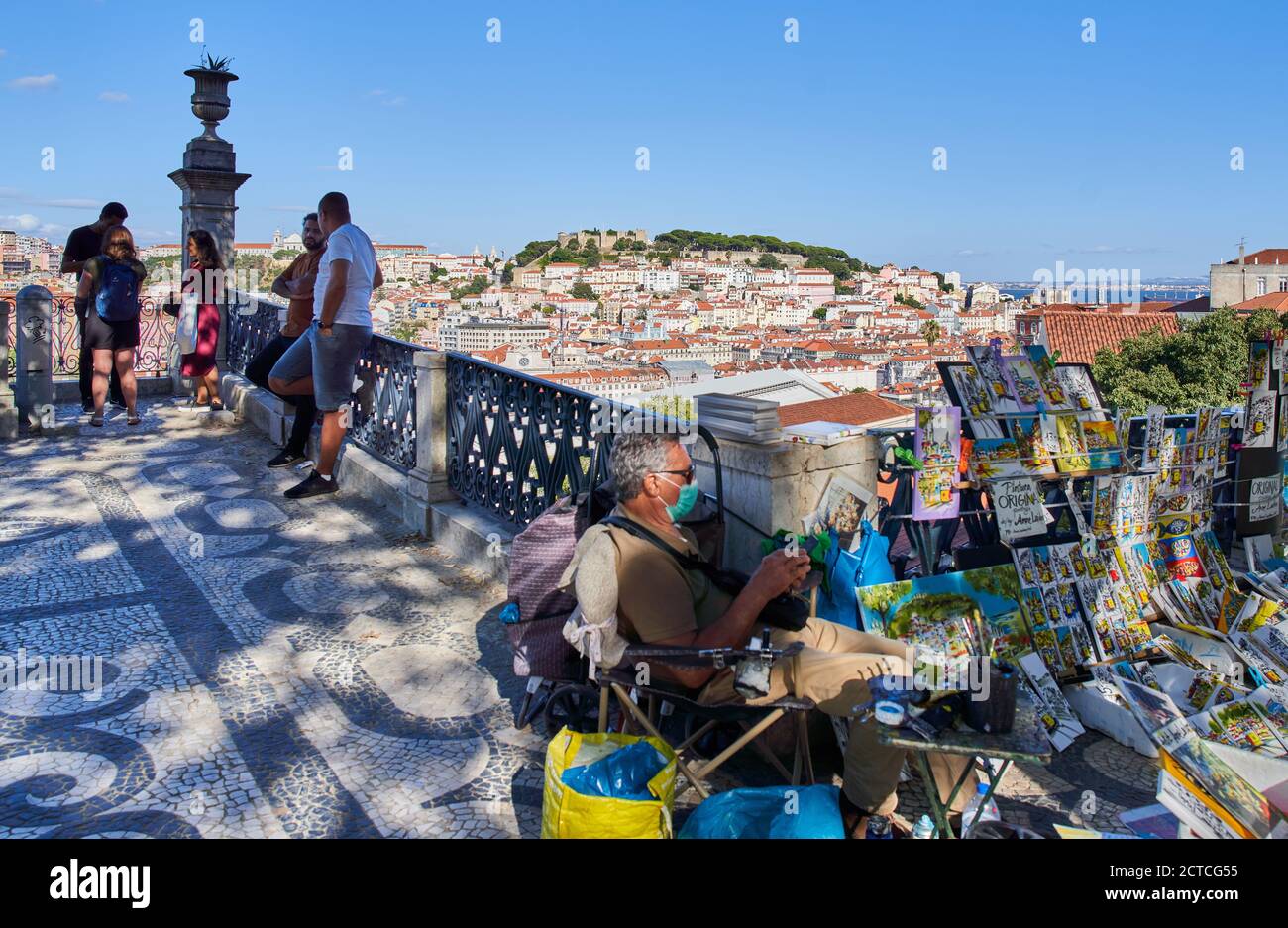 Lisbon, Lissabon, Portugal, 16rd August 2020. Tourists and local people ...