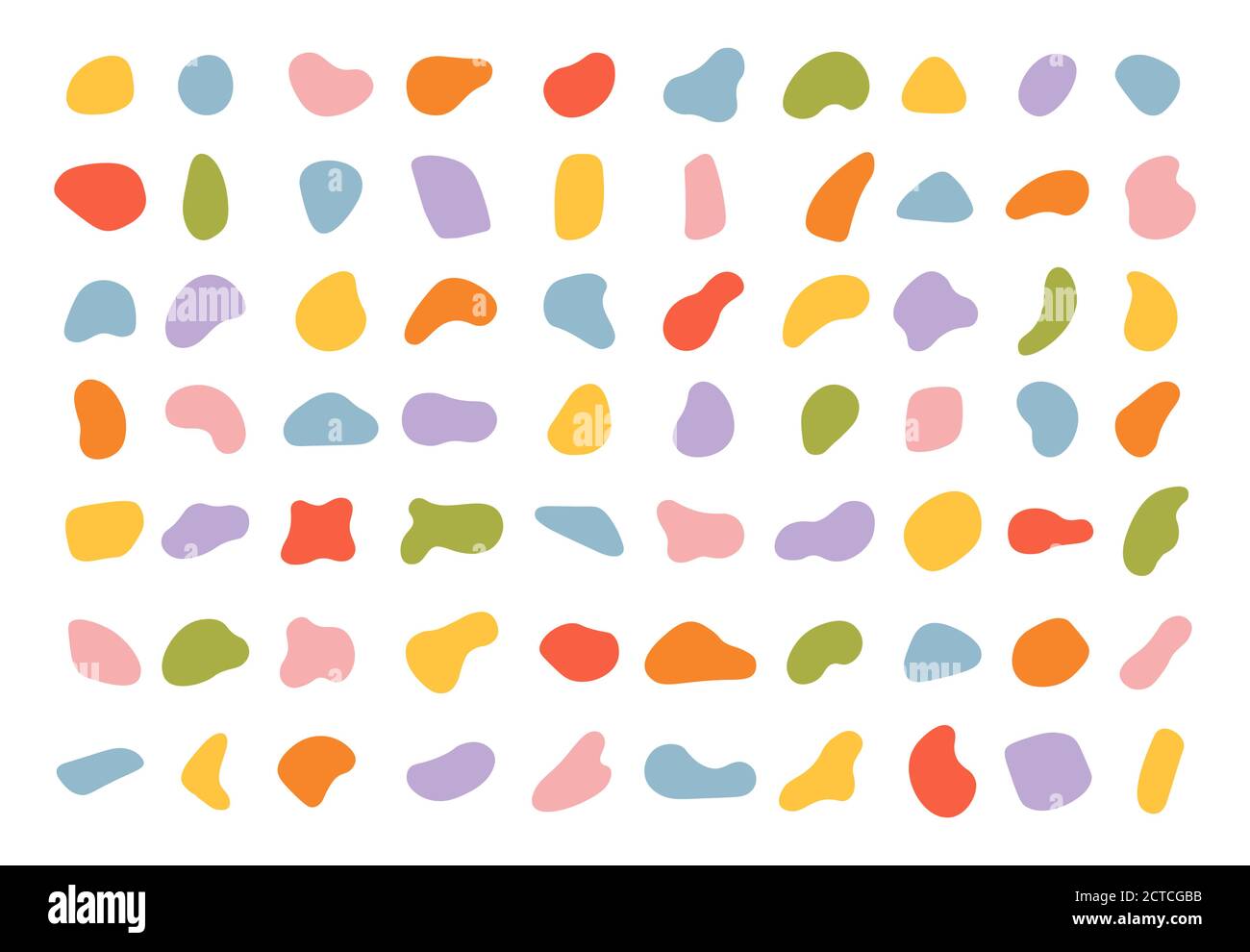 Various blotch. Random color blobs, round abstract organic shapes. Pebble, drops and stone ...