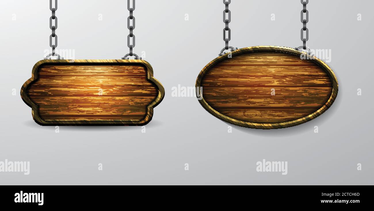 Vector realistic illustration of wooden signboard Stock Vector Image ...