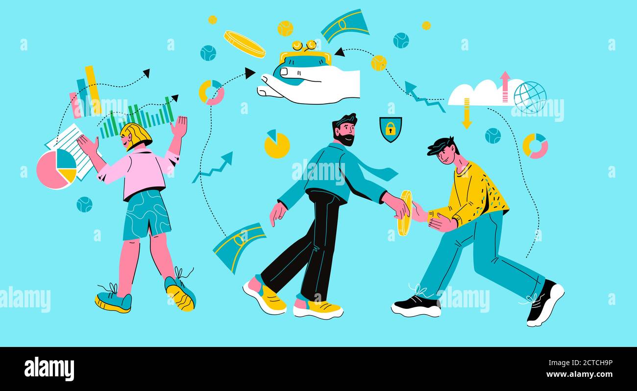 Money transfers and online secure transaction banner vector ...