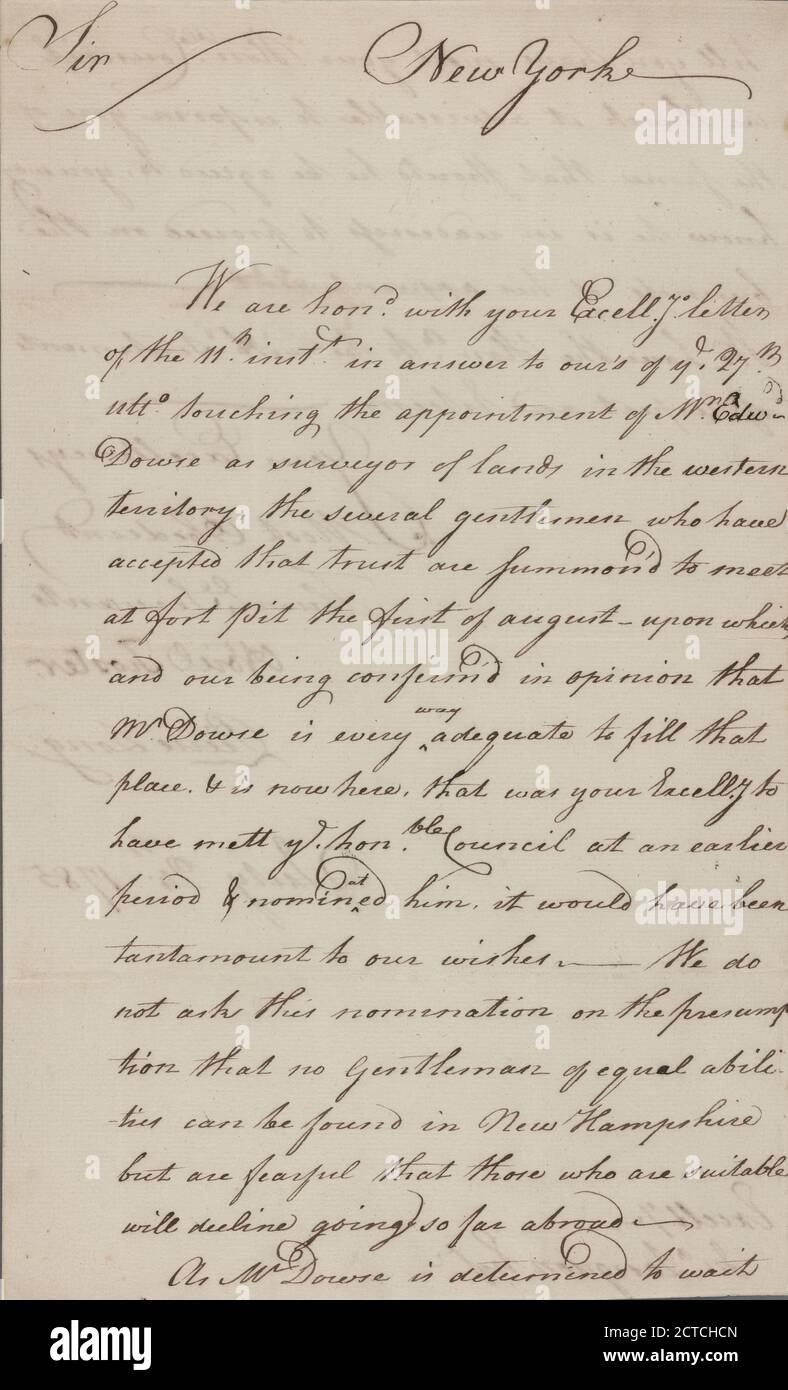 Letter to John Langdon, President of New Hampshire, text, Documents ...