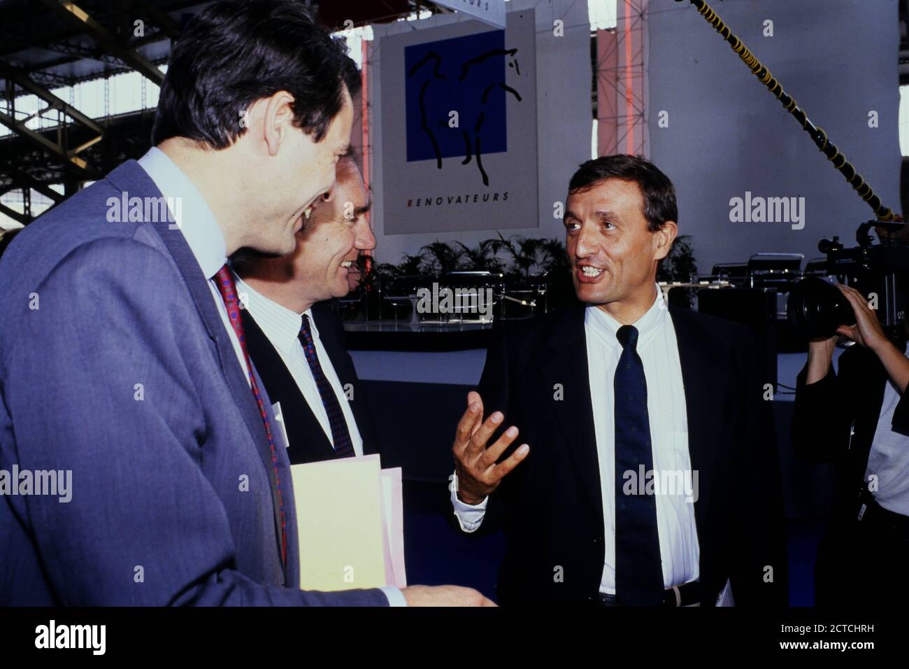 Michel Noir and François Leotard attend Rally of the RPR renovators ...