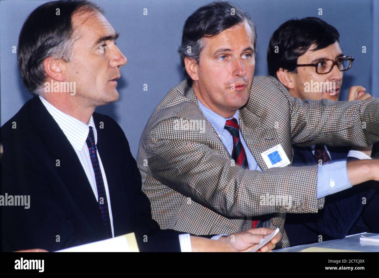 Charles Millon, Michel Barnier and Bernard Bosson attend Rally of the ...