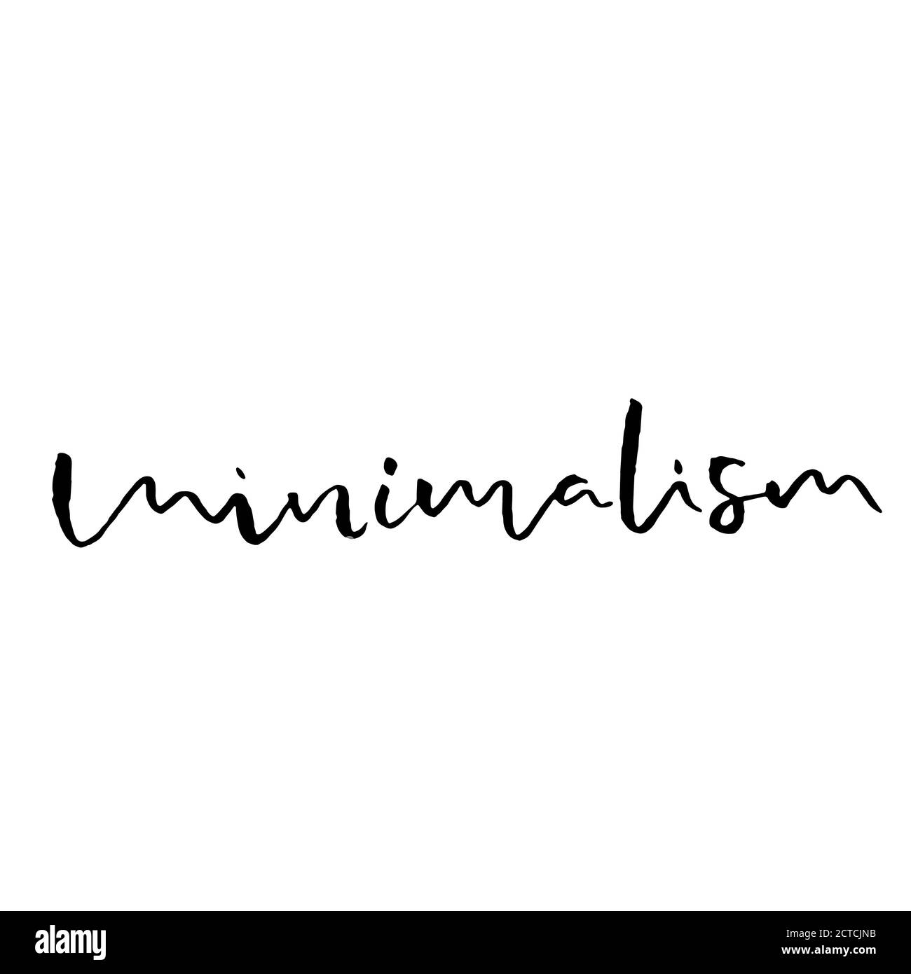 Minimalism. Hand drawn modern brush lettering. Typography banner. Ink ...