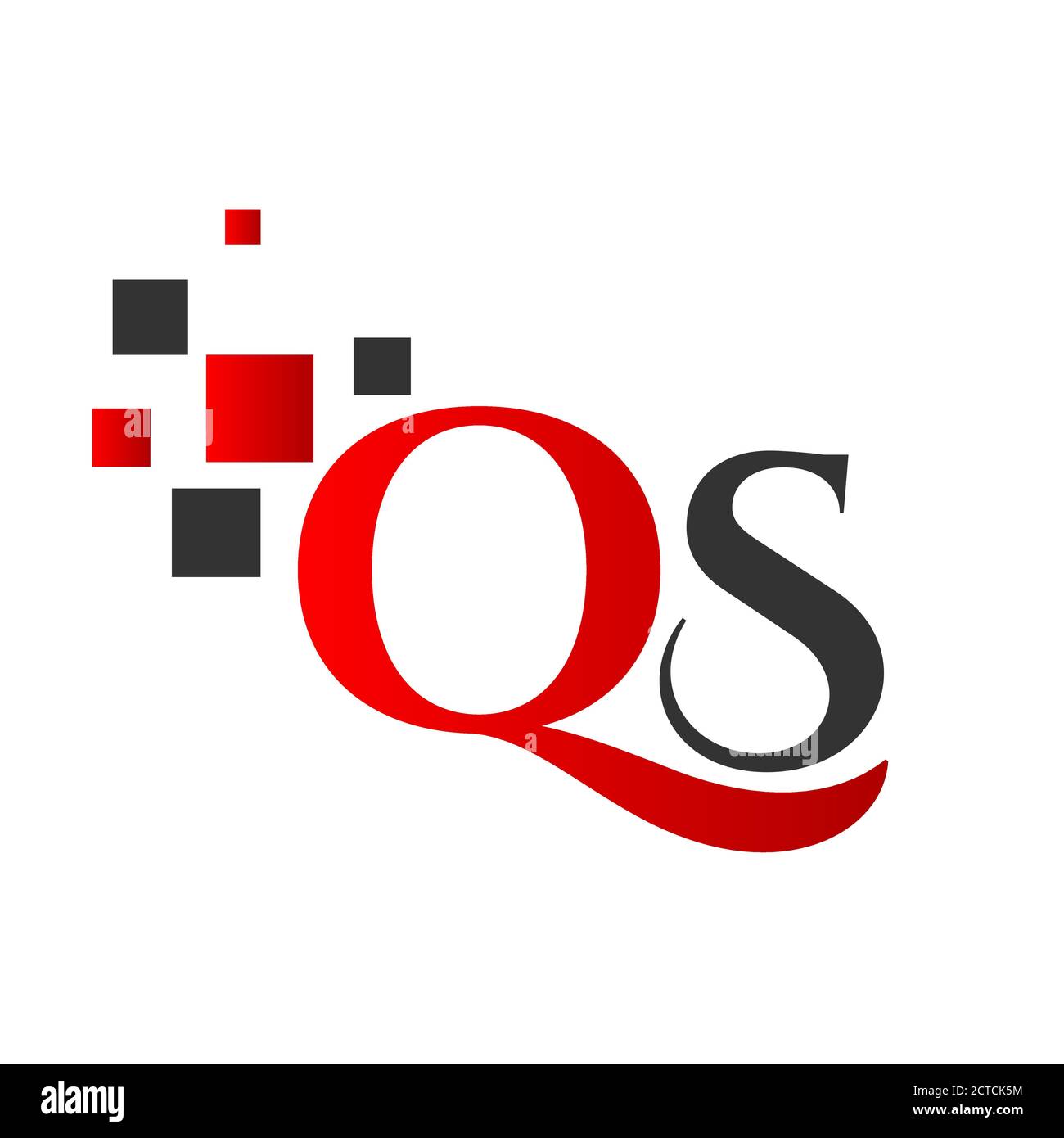 custom creative initial QS Letter combined Logo Design vector graphic ...