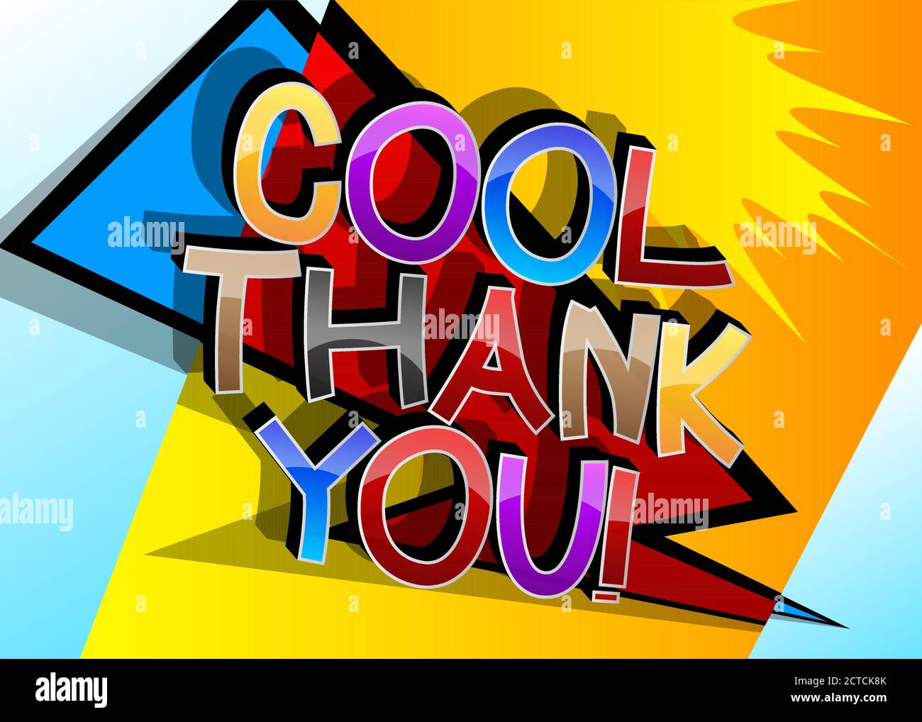Cool Thank You Comic book style cartoon words on abstract comics ...