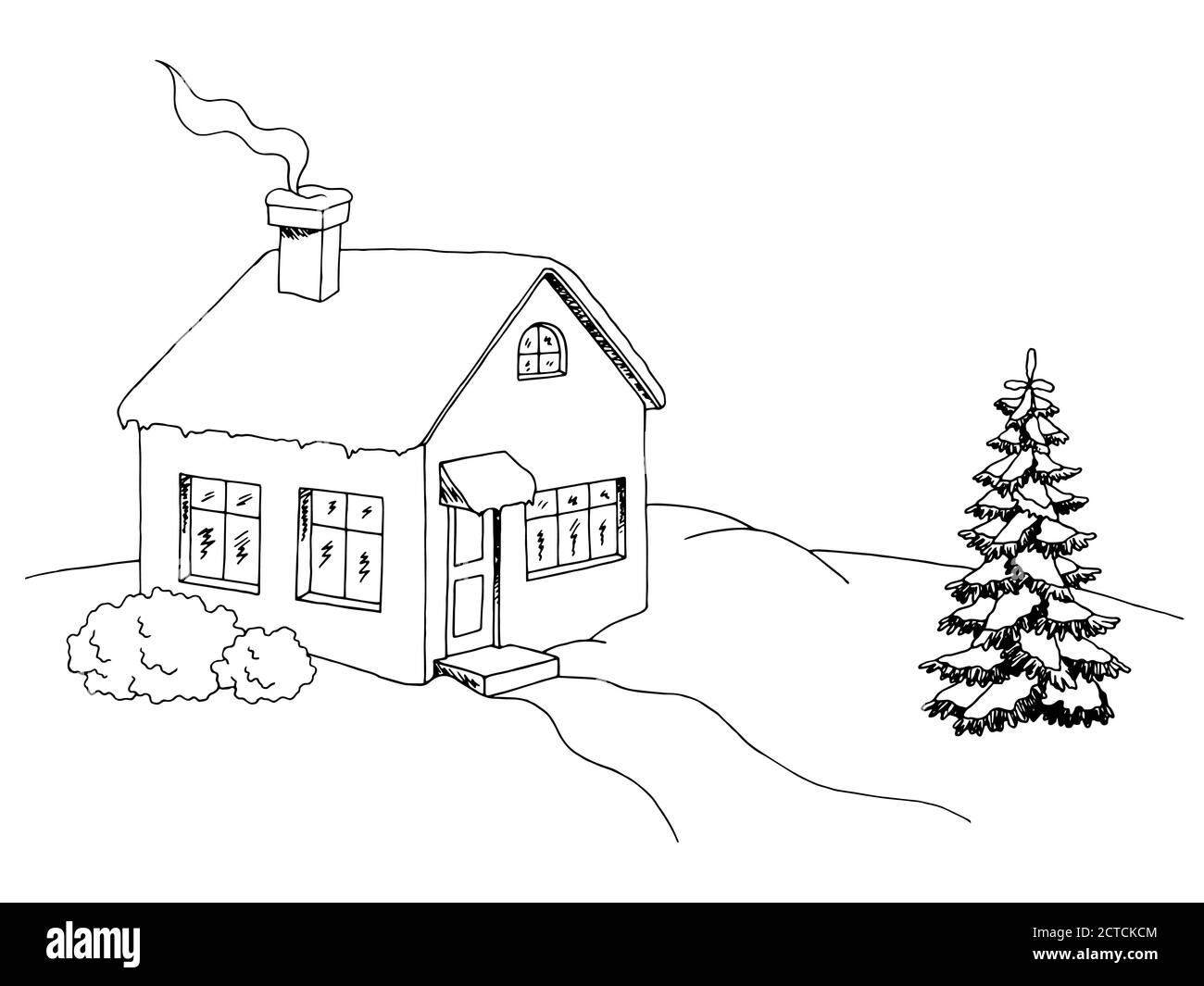 Winter spruce illustration vector Stock Vector Images - Alamy